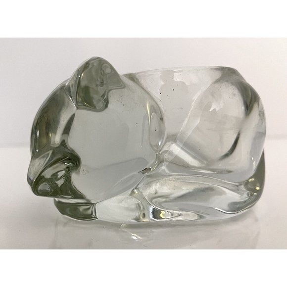 Indiana Glass | Accents | Indiana Glass Clear Crystal Lazy Sleeping Cat ...